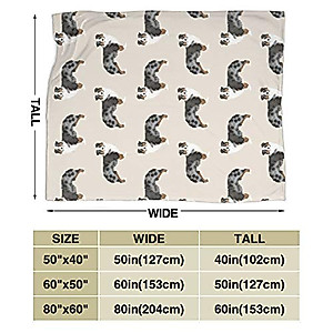 KZEMATLI Australian Shepherd Sherpa Fleece Blanket Throw for Home Office Travel Couch Sofa Warm Cozy Lightweight Fleece Bed Blanket Gift 50x40 inch