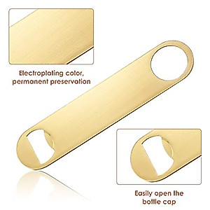 4 Pieces Flat Bottle Opener Stainless Steel, heavy Duty Bottle Opener Bartender 7inch Beer Bottle Opener for Bar Bartenders Men Women Kitchen Party
