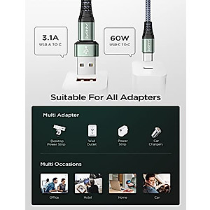 AINOPE USB C Cable Type C Charger Fast Charging 3.1A 10FT iPad Pro Charger Cable Durable Nylon Braided USB A/C to USB-C Cable for iPad Pro/AIR/Mini 6 MacBook Galaxy S23 S22 21 S10 Note