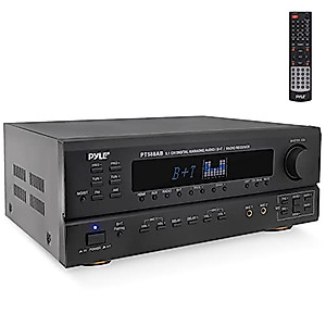 Wireless Bluetooth Power Amplifier System - 420W 5.1 Channel Home Theater Surround Sound Audio Stereo Receiver Box w/ RCA, AUX, Mic w/ Echo, Remote, Support HDMI - For Subwoofer Speaker - Pyle PT588AB