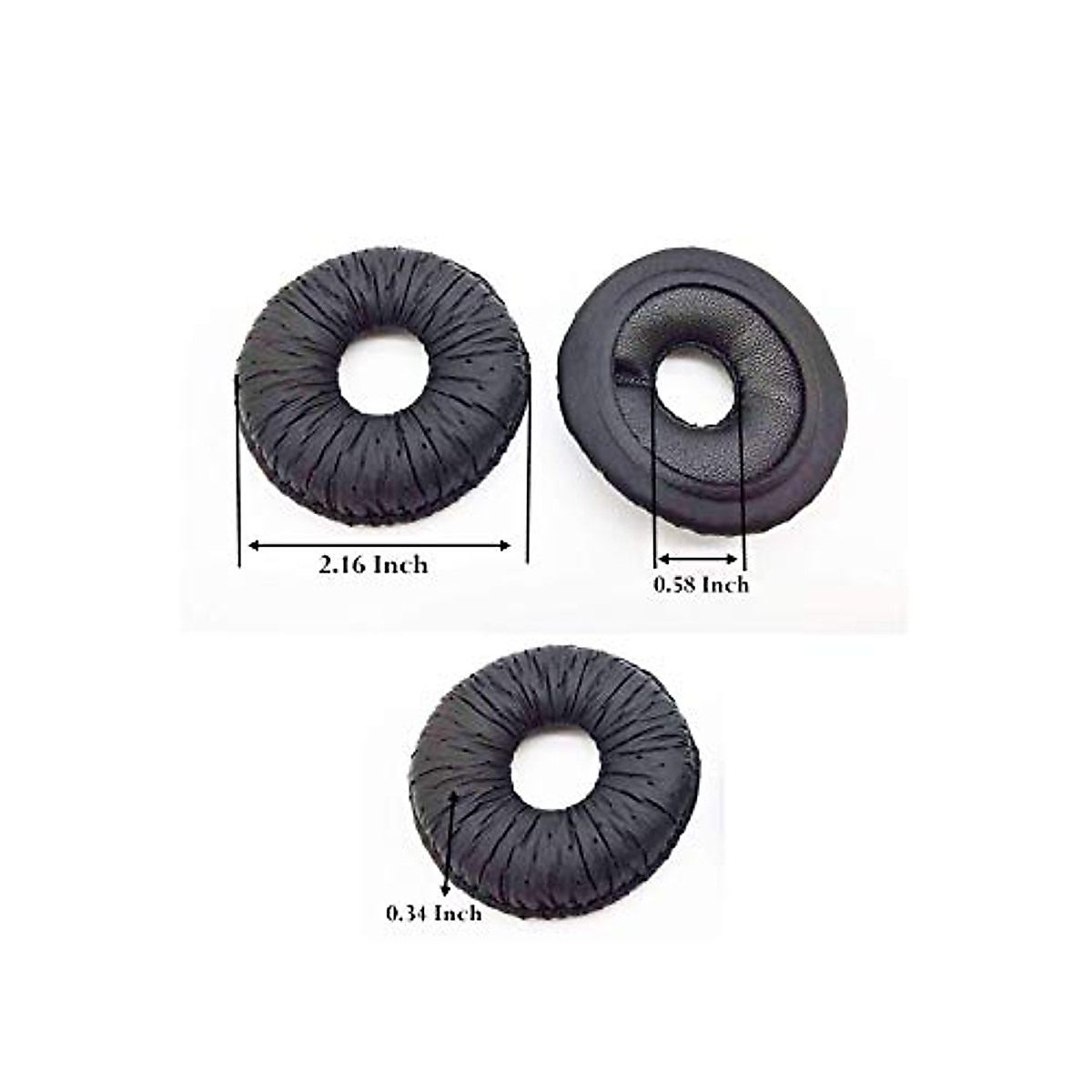 60425-01 Leatherette Ear Pads by AvimaBasics | Premium Earpads Cushion Compatible with Plantronics Supra Plus 19025-01 H91N H101N HW111N HW121N Blackwire C610 C610-M C620 C620-M Headsets