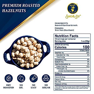 Roasted Hazelnuts Natural Non-GMO Certified, Unsalted, Dry Roasted, Kosher Certified ,16 oz