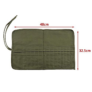 Creative-Idea Paint Brush Artist Canvas Roll Pouch Holder 30 Slots Storage Acrylic Oil Watercolor Gouache Army Green