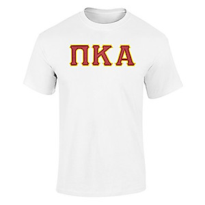 Pi Kappa Alpha Twill Letter Tee White 1 Extra Large