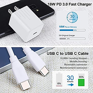 Pixel 7 Fast Charger for Google Pixel 7 7 Pro 6a 6 Pro 6 5 4 3 2 Pixel 4XL 3XL 2XL XL 4A 3A, 18W PD Wall Power Adapter 6ft Type C Fast Charging Cable for Samsung Galsxy A13 5G A53 A12 A03s S22 S21 S20