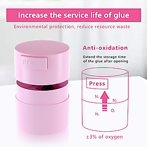 Buqikma Eyelash Glue Storage Container, Pink Sealing Extension Eyelash Glue Jar Storage Tank with Bottom Sealed Adhesive Stand Activated Storage for Eyelash Extension (Pink)