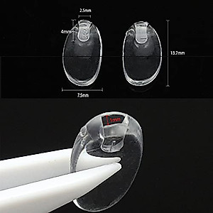 Eyeglass Nose Pads 2Pairs Anti-Slip Soft Silicone Glasses Nose Pieces Push in Pushin Replacement for Silhouette Frameless Glasses Eyeglasses Sunglasses