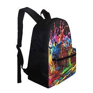 GLUDEAR Kids School Backpack Girls Boys Student Colorful Splash Paint Print Book Bag Soft Comfy Daypack,Oil Paint 4