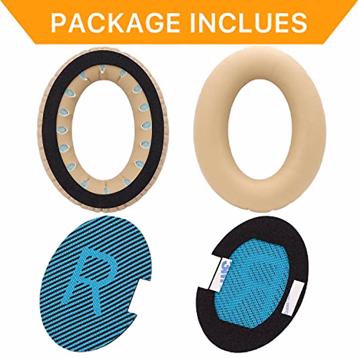YOCOWOCO Headphones Replacement Earpads Ear Cushions for Bose QuietComfort 25—Soft Ear Pads Compatible with QC15 QC25 QC2 QC35/ Ae2 Ae2i Ae2w SoundTrue and SoundLink(Around-Ear)