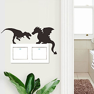 Dinosaur Light Switch Decal Sticker,Cute Dinosaurs Bedroom Wall Sticker Peel & Stick Cartoon Wall Art Home Decor Stickers