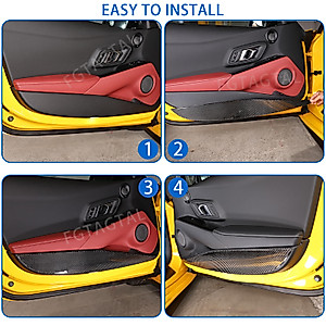 Soft Carbon Fiber Car Door Anti Kick Panel Trim Sticker Fit for Toyot@ Supra GR A90 A91 MK5 2019-2024, Inner Door Anti Kick Decorative Panel Protection Accessories, 2PCS