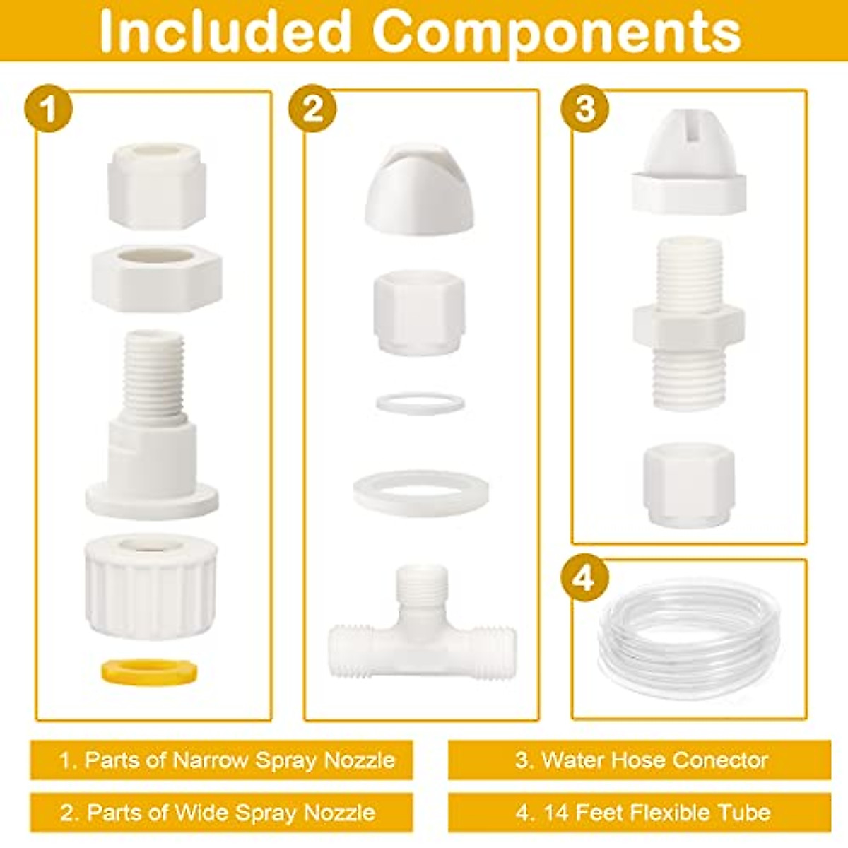 Pool Slide Water Tubing Kit, Inground Pool Slide Hose Kit, Sprayer/Spray Kit for Swimming Pool Slide(Whole Set)