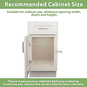 ROOMTEC Pull Out Cabinet Organizer With Wooden Handle 7½" W x 21½" D 2-Tier Cabinet Drawer Pull Out Shelves Under Cabinet Storage for Kitchen