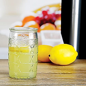 Circleware Wicker Entertainment Set, Beverage Dispenser With Hermetic Locking Lid And 4 Glasses, Glassware Pitcher for Water, Juice, Beer Wine Liquor, Kombucha & Cold Drinks, 128 oz & 4x16 oz