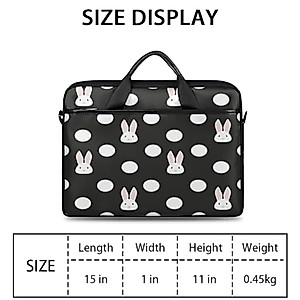 Bunny Dots Laptop Computer Bag Waterproof Shoulder Messenger Bag 13-15 inch Durable Laptop Tote Bag with Shoulder Strap Handle Lightweight Crossbody Briefcase