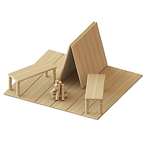 Perfect Stix Krafty Kitz Build Your Own Wooden Craft Stick Kit for Kids - Campsite Complete with Instructions