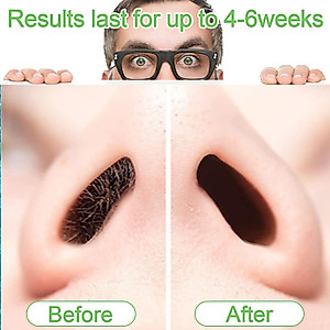 Nose and Ear Hair Waxing Kit - Hair Removal Set for Men and Women with 50g Wax Beads, 20 Applicators, 10 Paper Cups, and 10 Mustache Guards