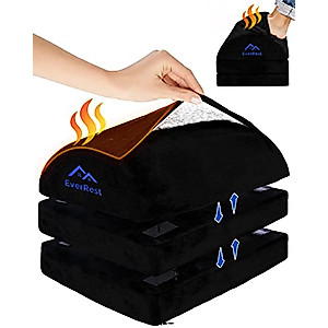 EverRest Foot Rest for Under Desk at Work - Warm Cozy Feet Pocket - Tall Adjustable Footrest for Gaming Computer Chair - Ergonomic Foot Rest Stool Pillow Back Pain Relief Office Footrests 3 Heights