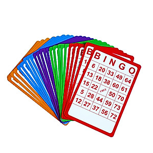 Yuanhe 100 Bingo Cards Resuable Bingo Paper Game Cardstock Bulk, 5 Colors