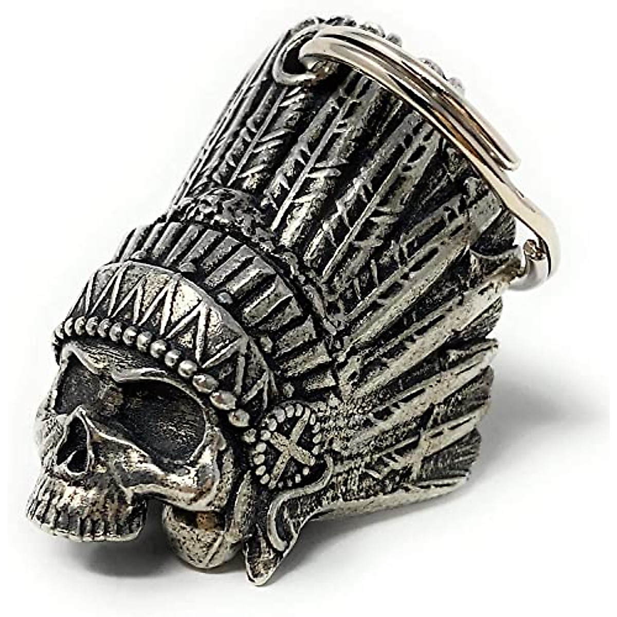 Bravo Bells Indian Skull Bell - Biker Bell Accessory or Key Chain for Good Luck on the Road