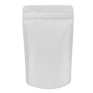 GooGou Matte white Resealable Zip Mylar Bag Food Storage Aluminum Foil Bags Smell Proof Pouches 50pcs (5.11x7.99in)