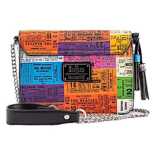 Loungefly The Beatles Ticket Stubs Pattern Crossbody Purse