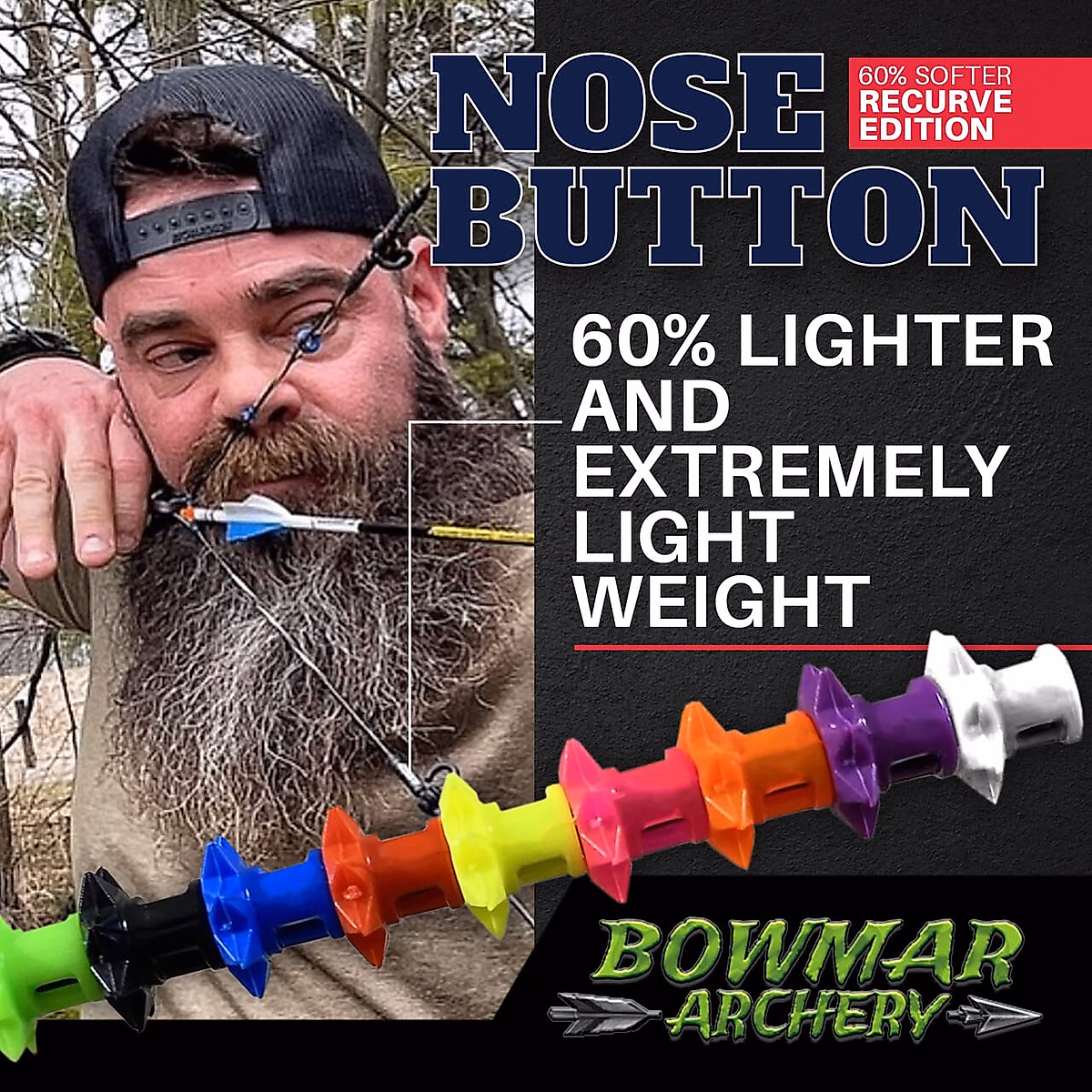 Bowmar Recurve Nose Button (White)