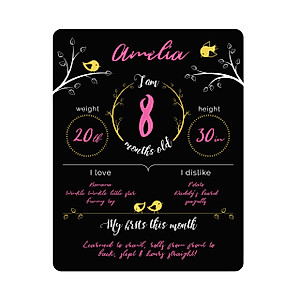 Felt Like Sharing Baby Milestone Chalkboard Sign, Nursery Decor, Baby Message Board – Cute Photo Milestone Board, Baby Growth Chalkboard w/ 3 Chalk Markers