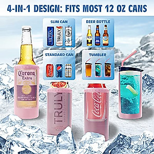 SANDJEST Mom Tumbler and Can Cooler - 4 in 1 Design Mom Juice Travel Mug Fits for Most 12oz Skinny Can Beer Bottles - Gifts for Mothers from Daughter, Son on Birthday, Mothers Day, Christmas