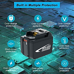 BEKBEKWAY Replacement for Makita 18v Battery 12.0Ah Compatible with Makita Battery 18v Compatible with Makita 18 Volt Battery BL1815 BL1830 BL1860 BL1850 BL1840 BL1890