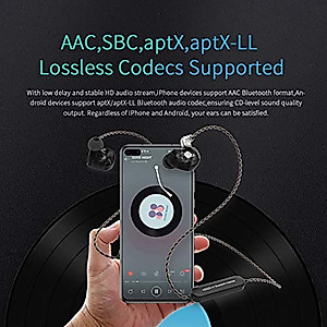 HIDIZS H1 Neckband Sports Bluetooth HiFi Earphones, Dynamic Driver Bluetooth 5.0 Hi Res Headphones with Detachable Cable 2pin 0.78mm for Android Smartphones and Audio Players (White)