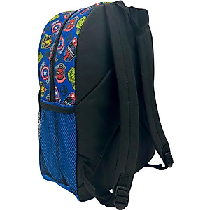 Marvel Superheroes 16" Licensed Cargo School Backpack For Boys (Avengers Black-Blue)