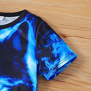 PATPAT Boys Shirt Short Sleeve Novetly 3D Graphic Print Wolf Cool Tee Top Size 10-11Years