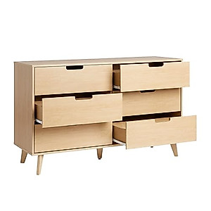 Walker Edison Modern 6-Drawer Dresser Bedroom Storage Organizer, 52 Inch, Riviera