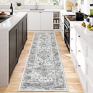 Pauwer Hallway Runner Rug 2'x6', Boho Washable Runner Rugs with Rubber Backing, Non Slip Carpet Runner for Hallways, Farmhouse Rug Runners for Kitchen Laundry Room Entryway Bathroom