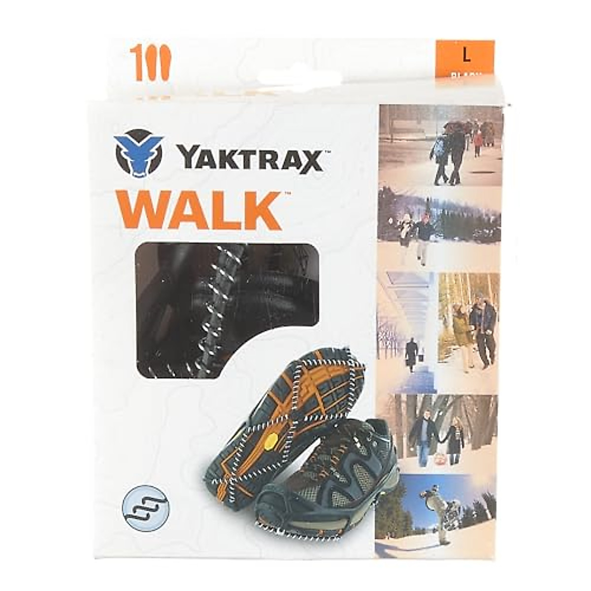 Yaktrax Walker Traction Cleats for Snow and Ice,Black,Large