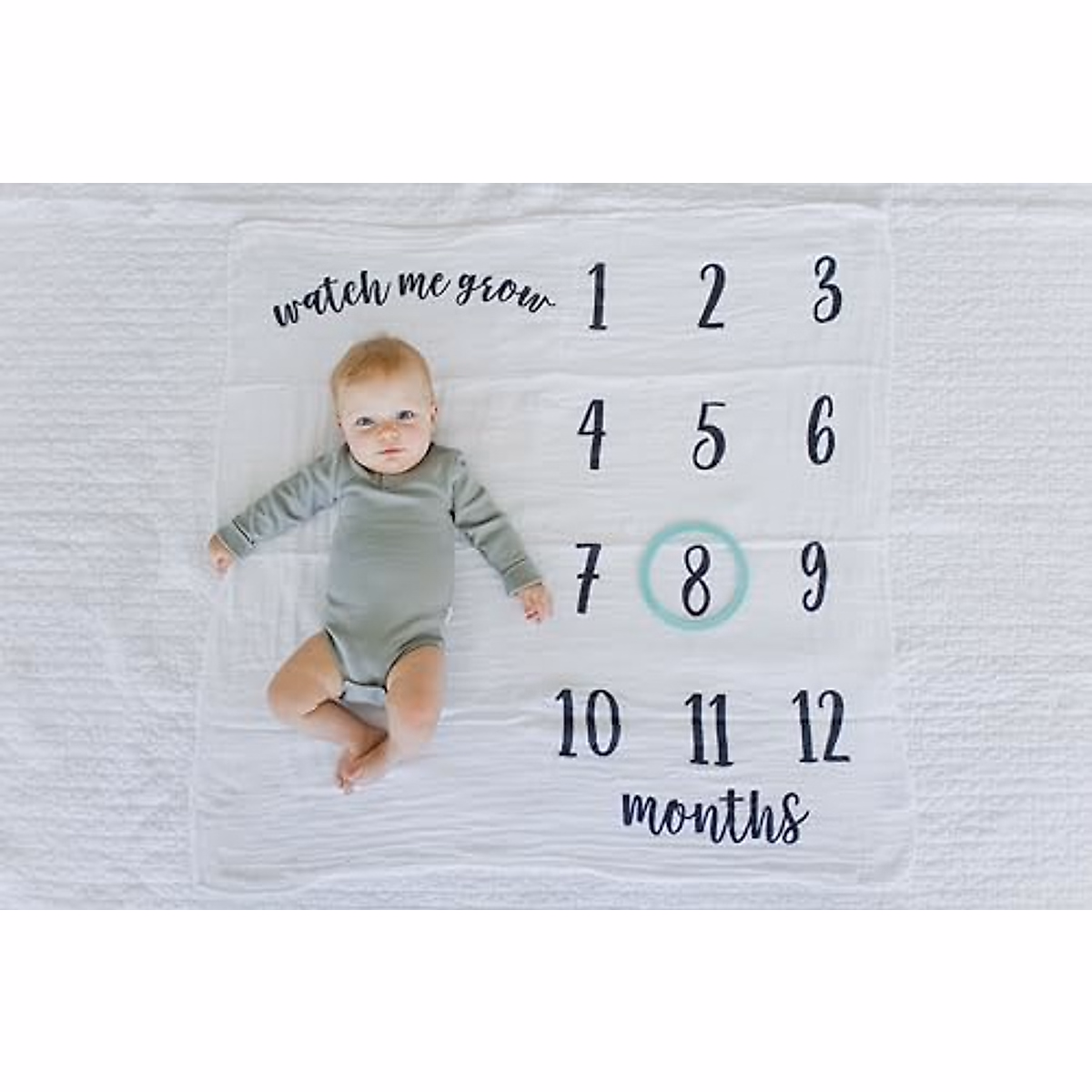 Kate & Milo Baby Monthly Milestone Blanket, Infant Milestone Markers, Newborn Photoshoot Photo Props, Baby Girl or Baby Boy Gift, Large Blanket