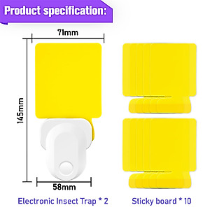 Electronic Flying Insect Trap Plug in, Fruit Flying Traps for Indoor and Office, Flea, Mosquito, Fly, Gnat, Moth, and Bug Killer Catcher, Mosquito Trap with Night Light 1 Pack 5 Sticky Boards