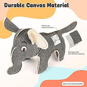 IOKHEIRA Dog Squeaky Toys, Tug of War Dog Plush Toy for Large Breed, Cute Animals Toys with Cotton Material and Crinkle Paper,Tough Chewing Toys for Puppy Breed (Seal, Elephant)