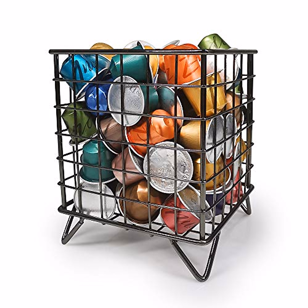 RECAPS Coffee Pod Storage Holder Kitchen Organizer Compatible with Nespresso Black Stores Coffee Pods, Tea Bags and Sugar Packets