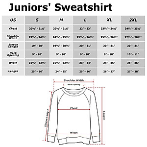 Disney Women's Princesses Booked Junior's Raglan Pullover with Coverstitch, Black, Large