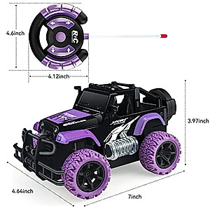 Blooming lilies Remote Control Car, Girls Rc Racing Cars 1:20 Scale Remote Control Car Trucks,with LED Lights All Terrain Rc Cars Toy for Kids 4-7 8-12 Christmas Birthday Gifts (Purple)