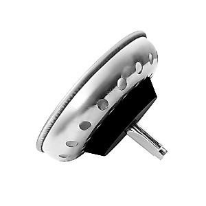 2 Pcs Stainless Steel Kitchen Sink Basket Strainer, Stopper Combo Basket Replacement for Standard Rubber Stopper Bottom with Rubber Stopper Fits Standard 3 1/2” Drains