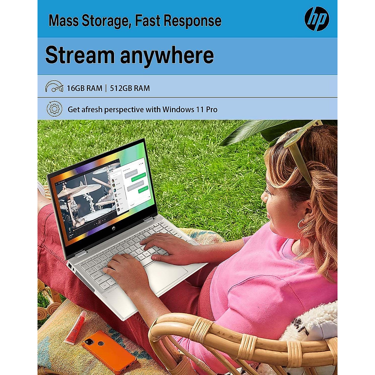 HP Pavilion x360 2-in-1 Laptop, 14 inch FHD Touch Screen, Intel Core i5-1135G7, Windows 11 Pro (16GB RAM | 512GB SSD)