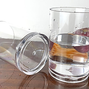 AOYITE 12 oz Clear Drinking Cups, Unbreakable Highball Glasses set of 6, Reusable Stackable Water Tumblers, BPA Free Dishwasher Safe