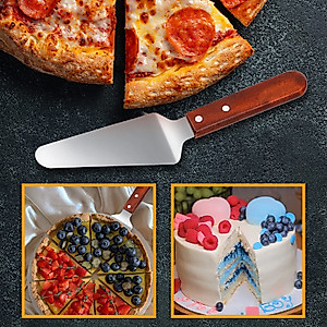 40 Pack Pie Server Pizza Spatula Stainless Steel Pie Spatula Wood Handle Easy to Grip Cake Cutter Pie Slicers Utensils, 9.8 x 2.4 Inches