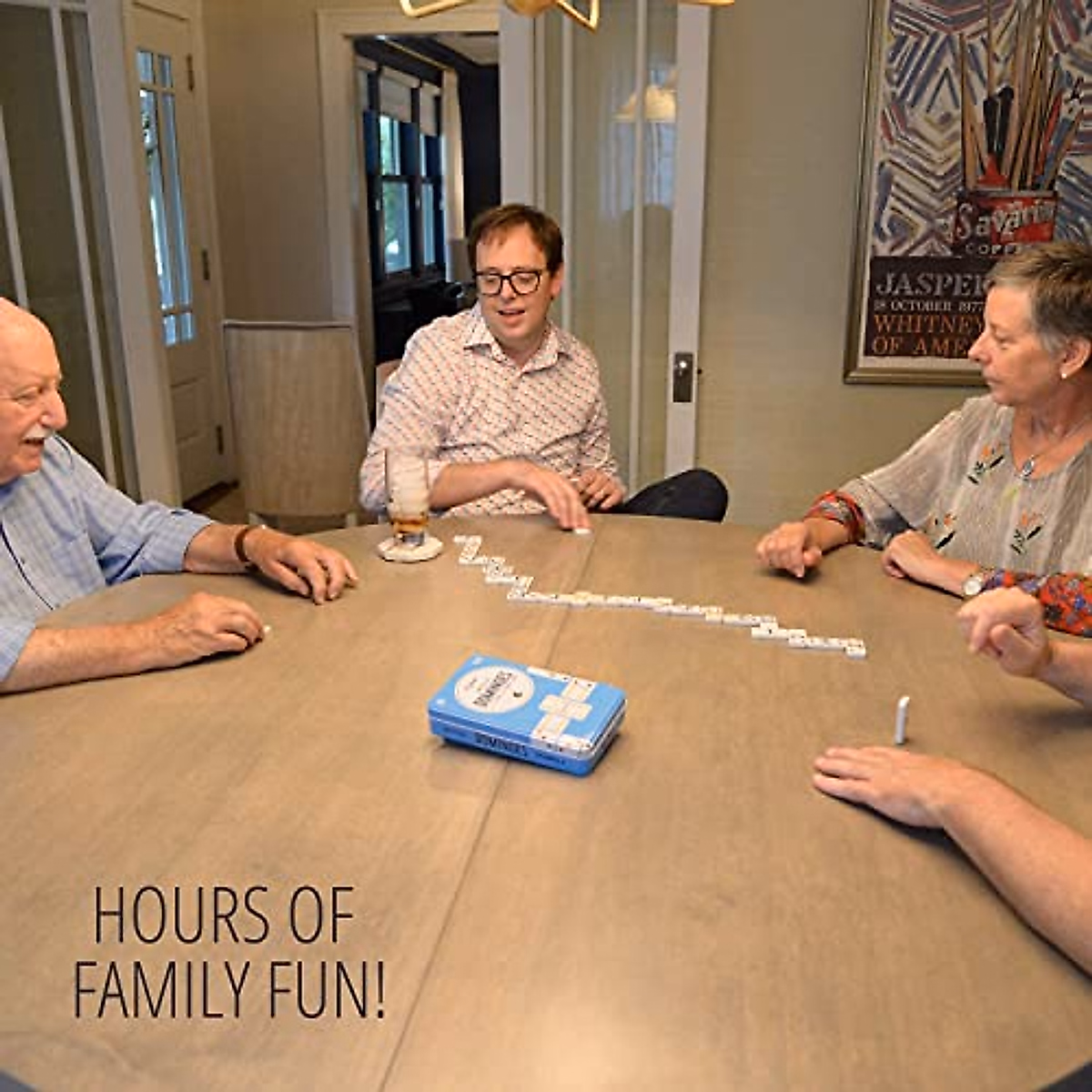 Regal Games - Double 6 Dominoes - Colored Dots Set - Fun Family-Friendly Dominoes Game - Includes 28 Tiles & Collector’s Tin - Ideal for 2-4 Players Ages 8 for Kids and Adults