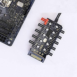 Fan Controller pc Chassis Fan Hub CPU Cooling Fan hub pc 10 Port 12 V SATA to Fan-Header with 4 Pin PWM Controller Corsair Fan Controller