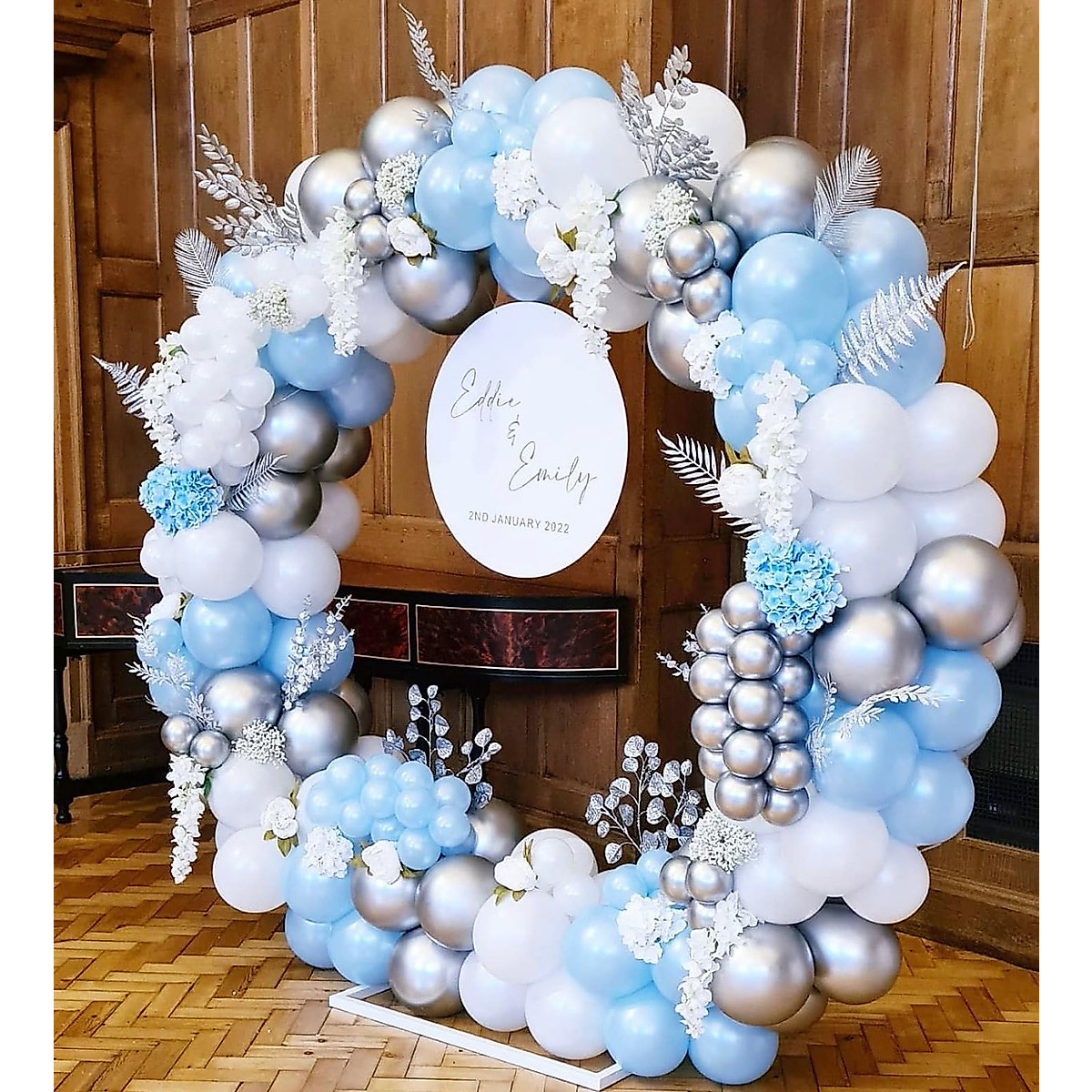Baby Blue And White Balloons Arch Kit Blue Balloon Garland Kit Blue White Silver Balloons For Birthday Bridal Shower Wedding Winter Baby Shower Decorations For Boys winter wonderland party decorations
