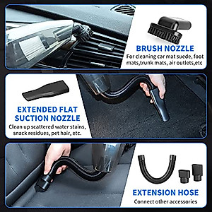 ACTY 17Pcs Car Interior Detailing Kit, Cleaning Kit with High Power Handheld Vacuum, Brush Set, Windshield Tool, Gel, Microfiber Towels, Complete Care, Blue